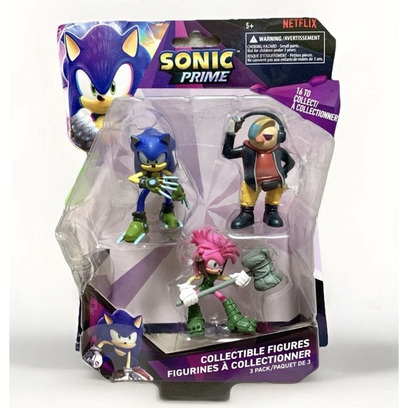 Sega | Toys | New Sonic Prime Sonic Amy Eggman 3pc Collectible Figures ...